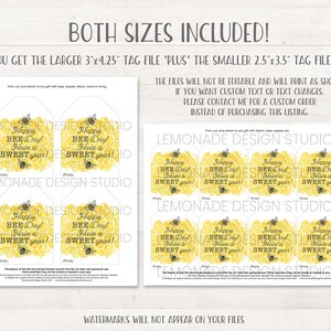 Happy BEE Day Gift Tag Printable Honey Happy Birthday Gift Tags ...