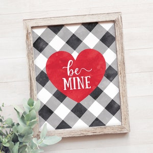 PRINTABLE Valentine Decor Farmhouse, Valentines Day Decor, Be Mine Sign ...