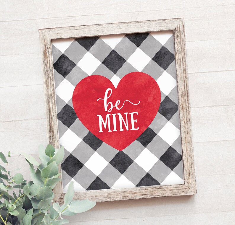 PRINTABLE Valentine Decor Farmhouse, Valentines Day Decor, Be Mine Sign ...