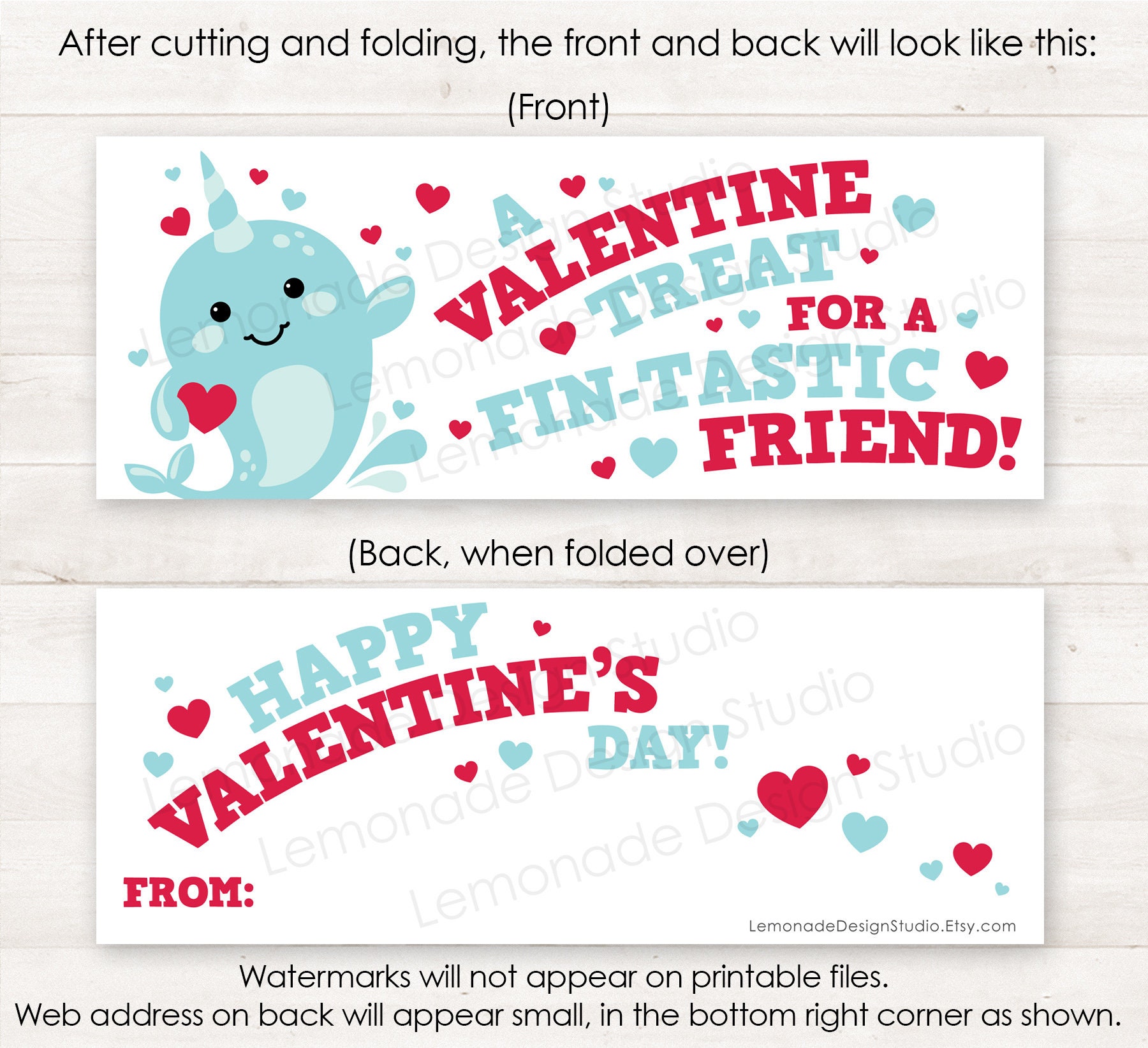 PRINTABLE Valentines for Kids Valentine Treat Bag Toppers | Etsy