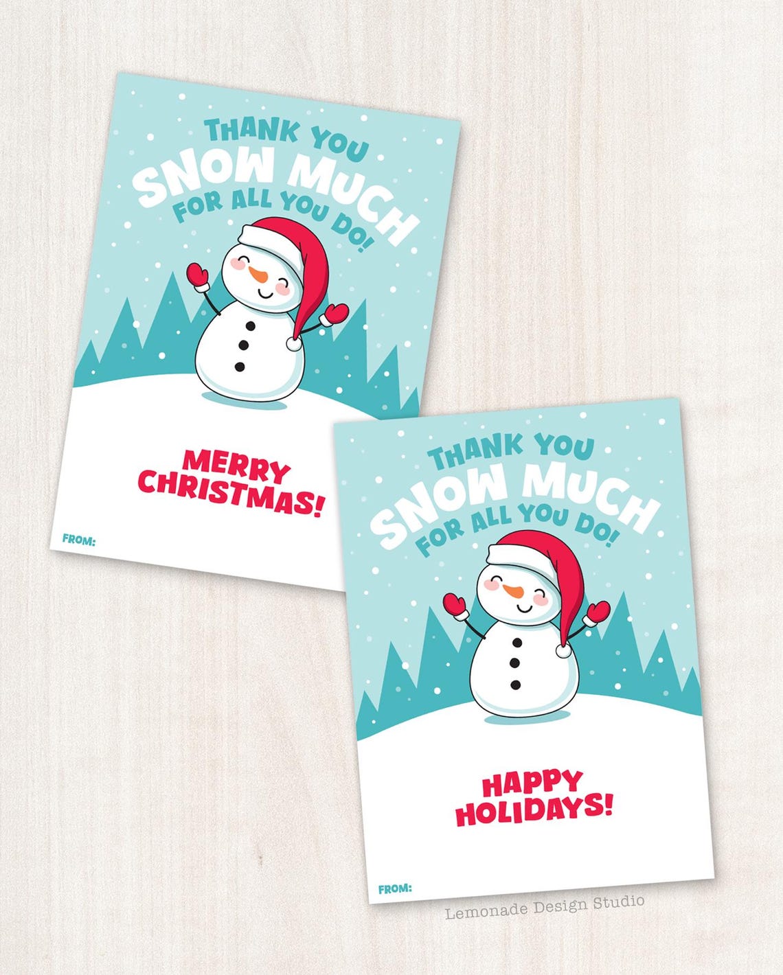 PRINTABLE Holiday Gift Card Holder Thank You Snow Much Christmas Gift ...