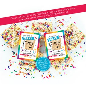 Printable Birthday Treat Tag for Crispy Rice Treats Classroom Birthday ...