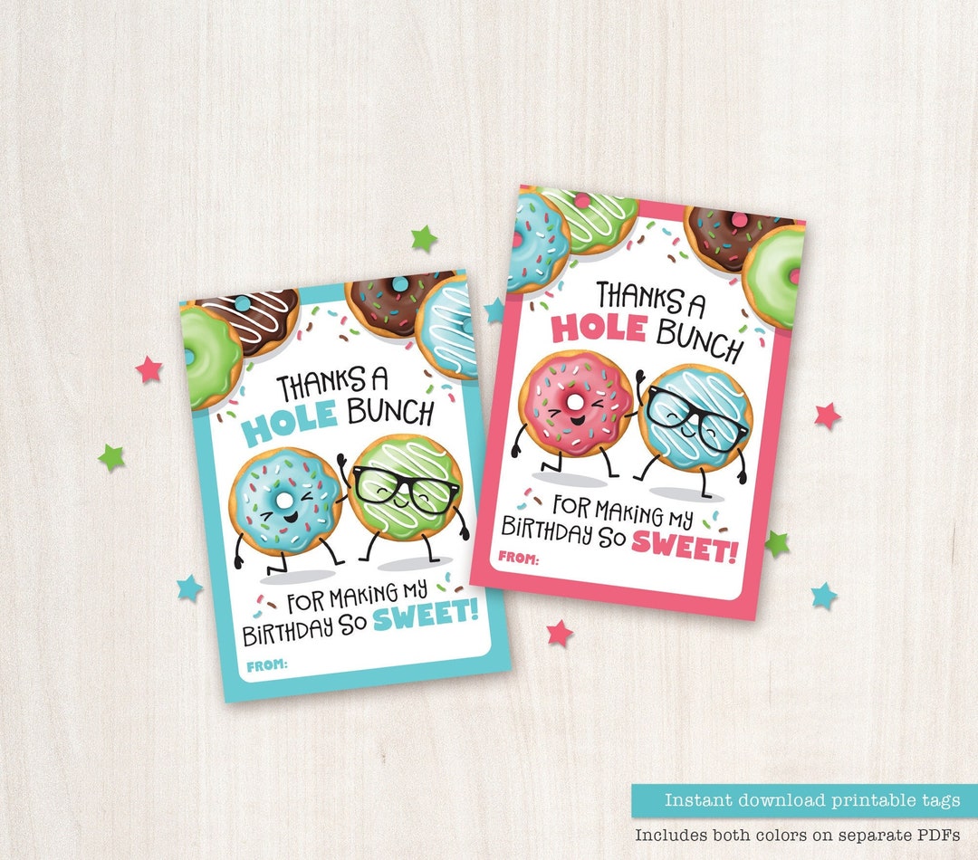 Printable Donut Tags Classroom Birthday Treat Tags Doughnut Birthday ...
