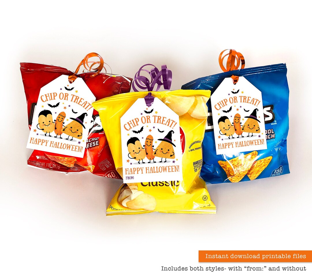 Printable Halloween Tags Trick or Treat Tags Classroom Halloween Party ...