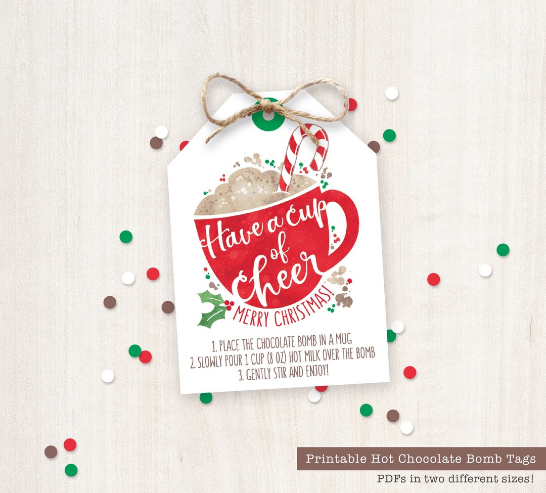 Hot Chocolate Bomb Tags Printable Hot Cocoa Bomb Instructions Printable ...