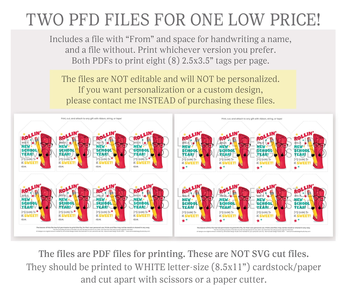 Printable Back to School Fruit Rolls Fruit Tags First Day of School ...