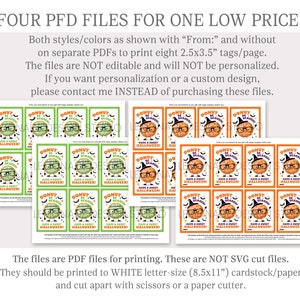 Printable Halloween Treat Tag Classroom Donut Tag Trick or Treat Tags ...