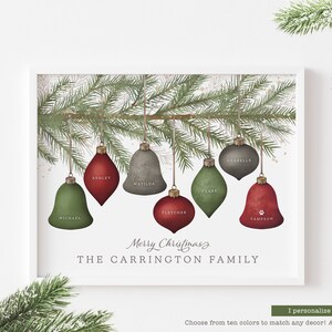 Printable Christmas Card or Sign Personalized Christmas Ornament Wall ...