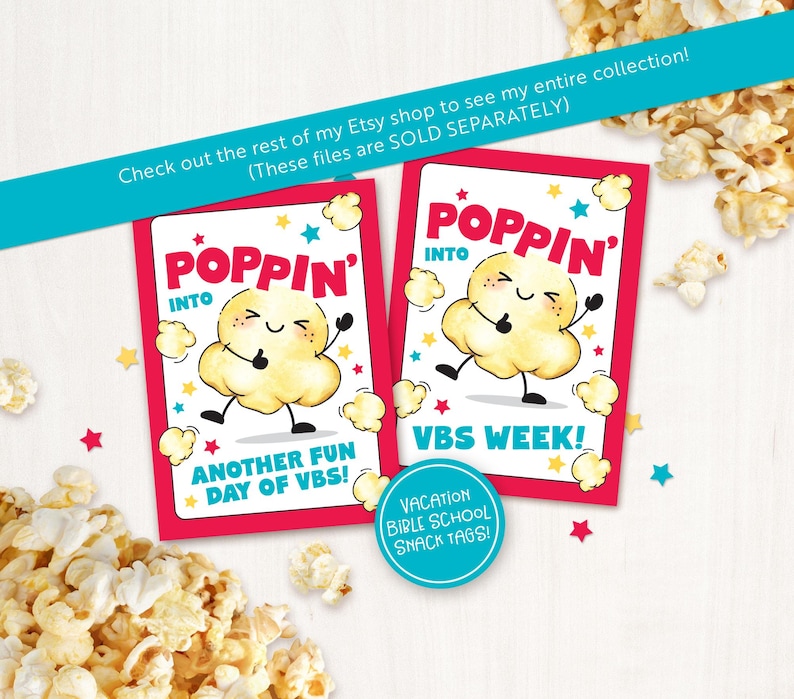 Printable Summer Popcorn Tags Last Day of School Snack Tags for ...