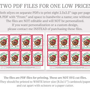 Printable Christmas Donut Tag Treat Tags for Classroom Holiday Party ...
