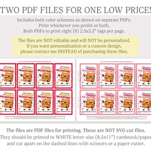 Kids Valentine Snack Tags Printable Just Another Cheesy Valentine Card ...