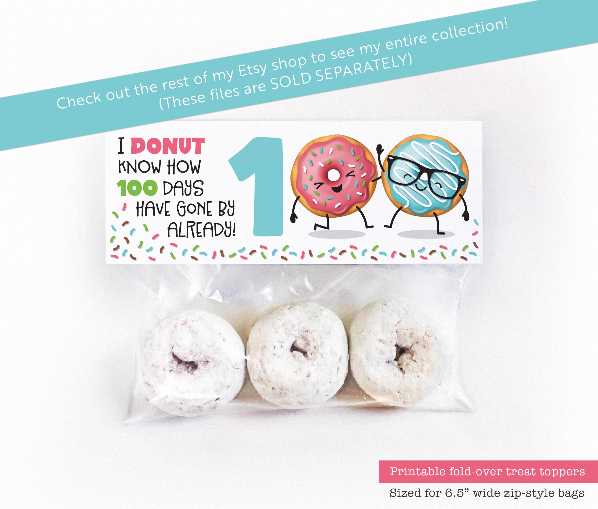 Kids Valentines Day Cards Donut Printable Valentine Treat Tags Kid ...