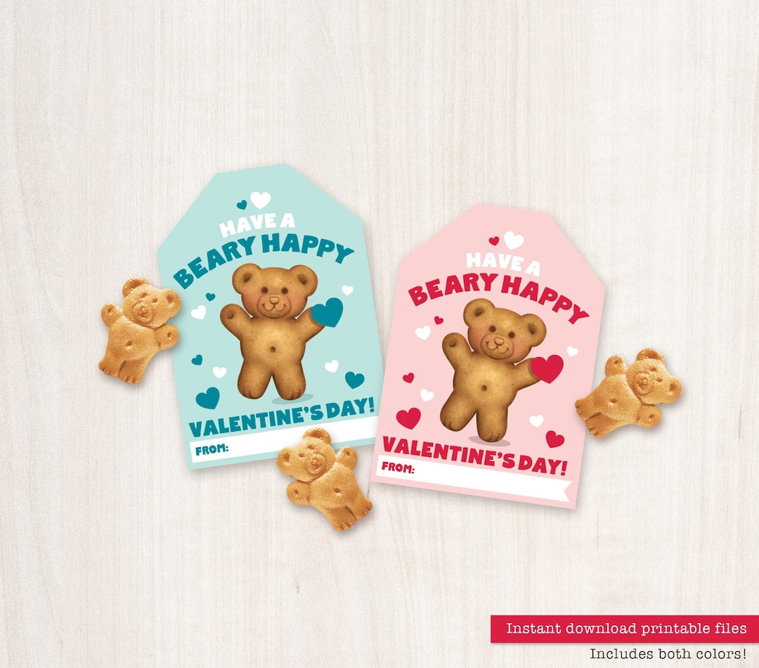 Kids Valentines for School Kids Valentine Cards Teddy Bear Grahams ...