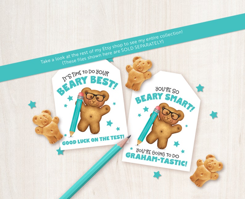 Printable Testing Day Treat Tag Classroom Donut Tag Good Luck Card Gift ...