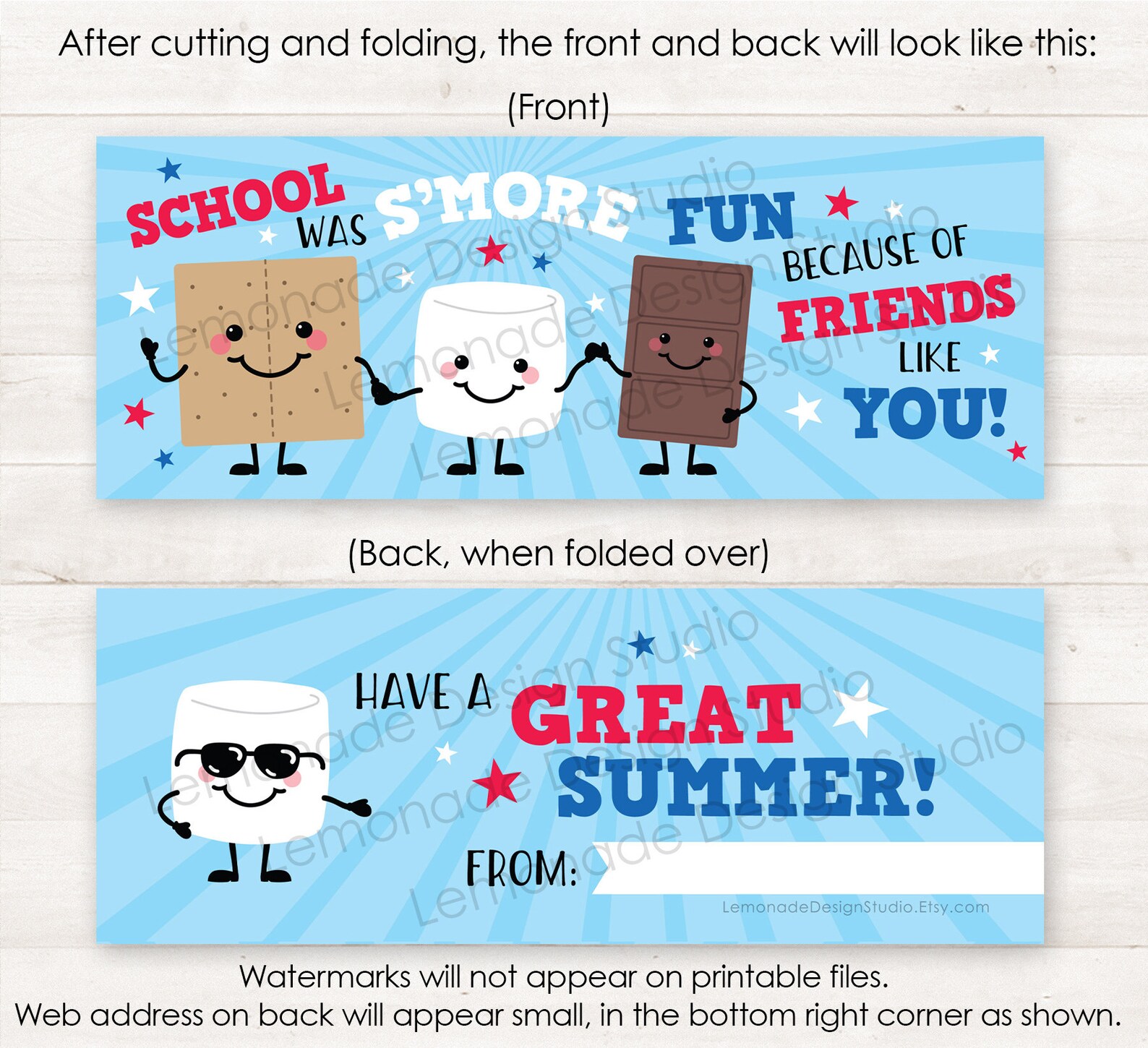 PRINTABLE End Year Gift Tags Smores Tags S'mores Favor - Etsy Canada