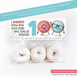 100th Day of School Donut Tags for Student From Teacher or Classmates ...