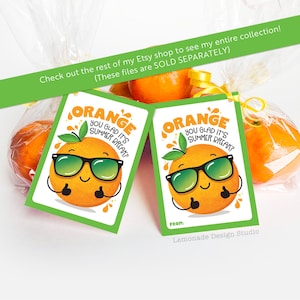 Printable Valentines Orange You Glad It's Valentine's Day Snack Tag ...