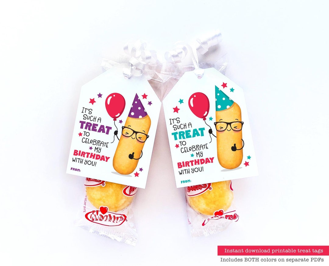 Printable Classroom Birthday Treat Tag Snack Cakes Birthday School ...