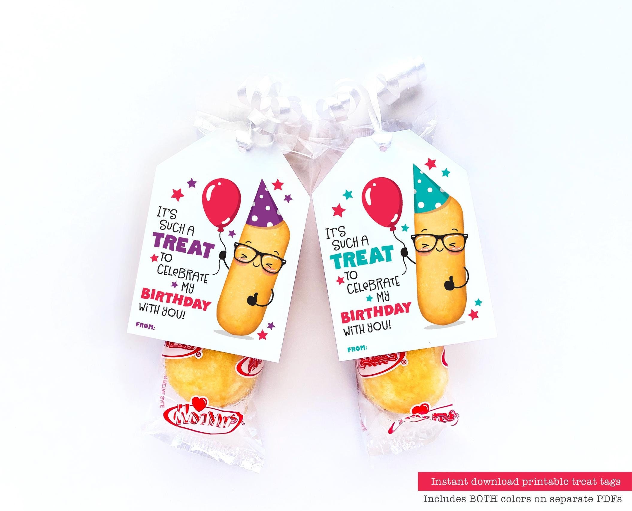 Printable Classroom Birthday Treat Tag Snack Cakes Birthday School ...