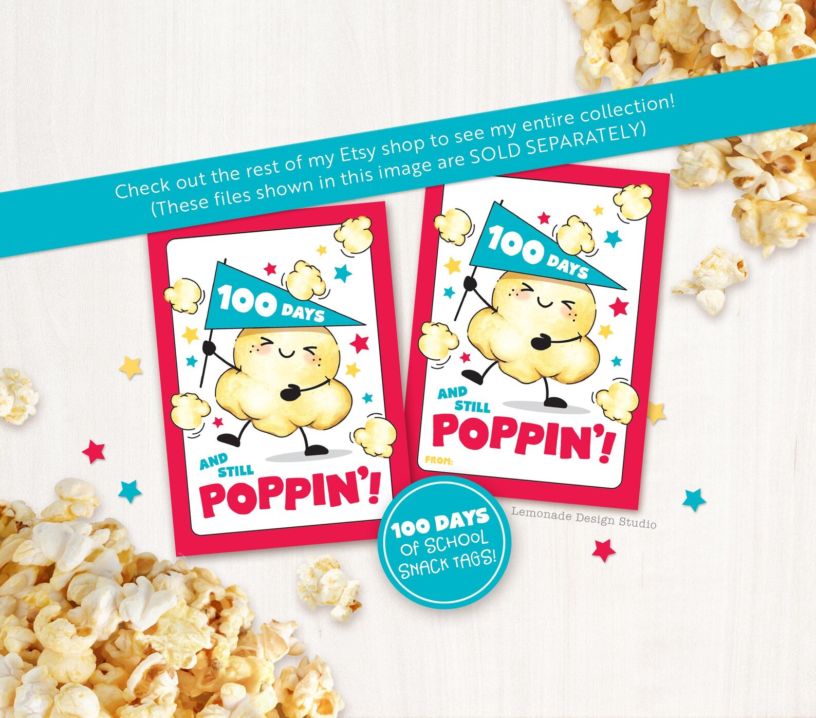 100 Days of School Printable Tag Classroom Snack Tag Chip Bag Tags Gift ...