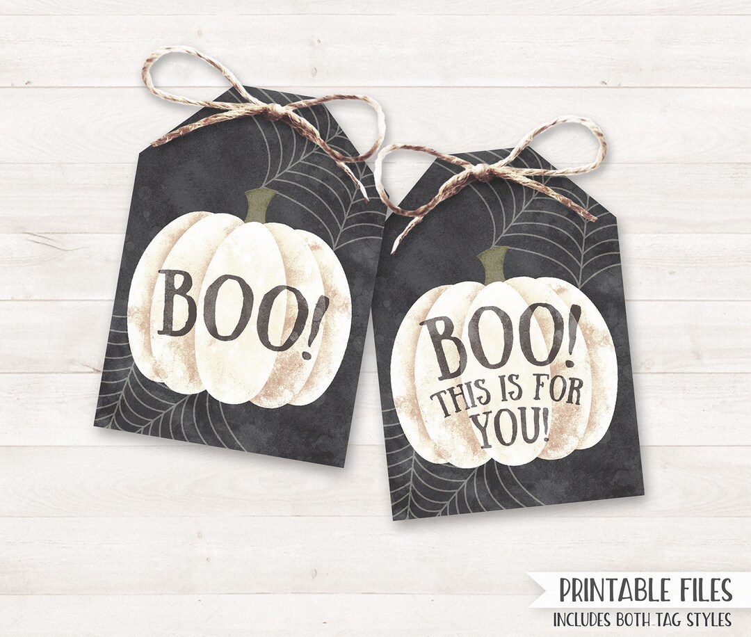 Halloween Gift Tag, Printable Gift Tag, Halloween, Boo'ed Tag Gift Tag ...