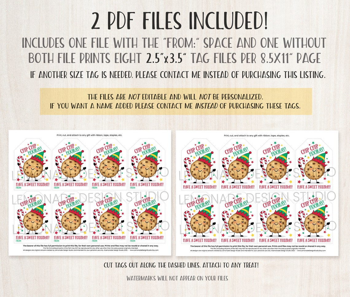 Printable Holiday Treat Tags Classroom Treat Bag Christmas - Etsy