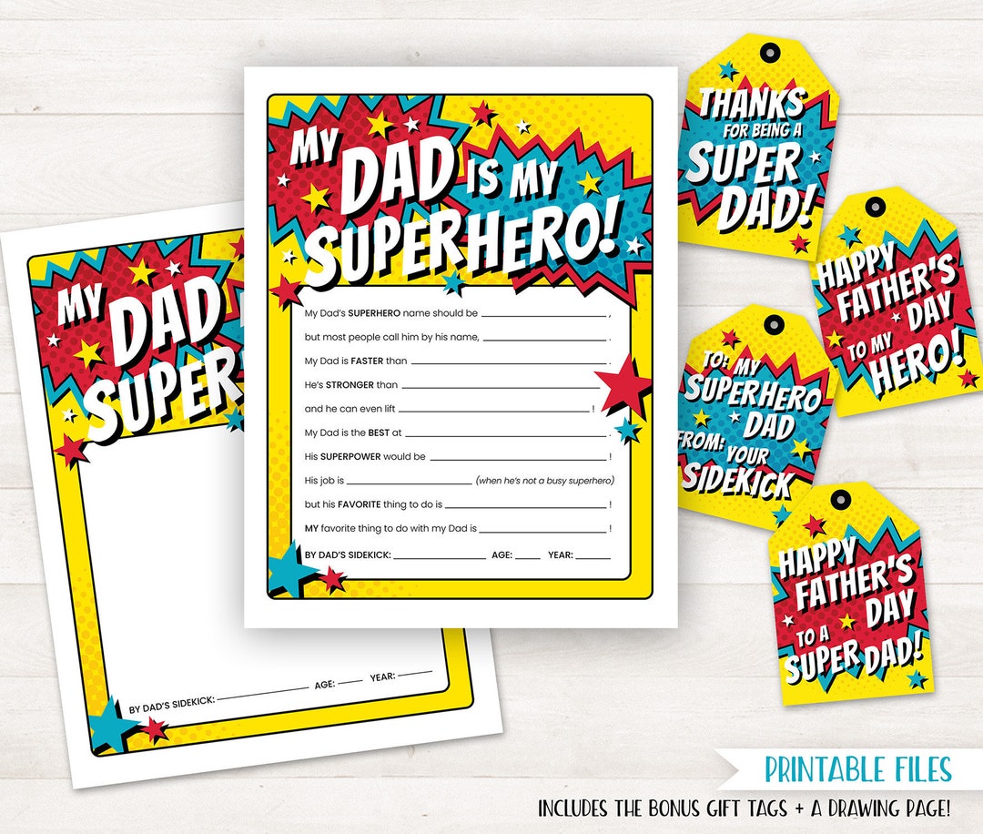 Fathers Day Gift From Kids Fathers Day PRINTABLE Fathers Day Card Gift ...