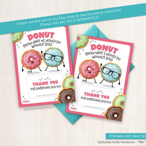 Teacher Appreciation Week Gift PRINTABLE Lunch Restaurant Gift Card ...