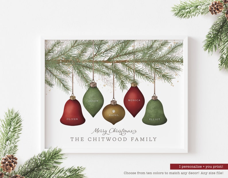 Printable Family Christmas Sign Personalized Christmas - Etsy