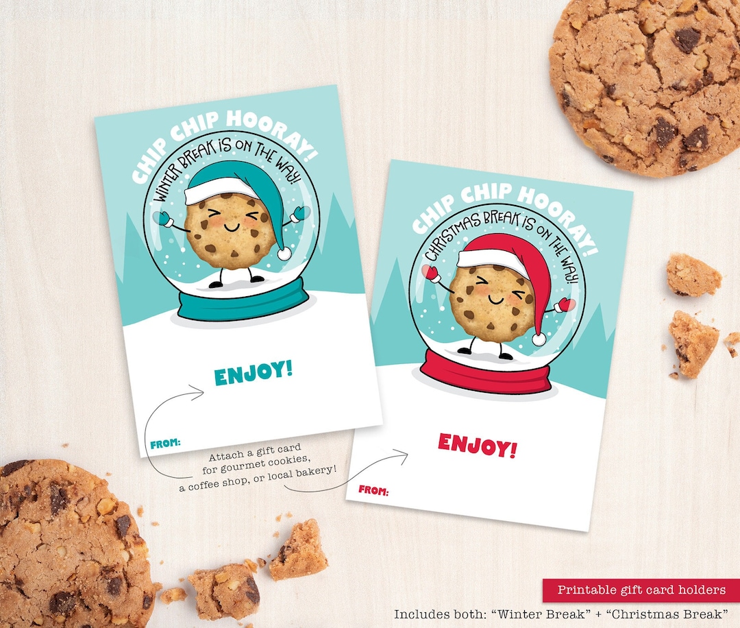 PRINTABLE Christmas Cookie Gift Card Holder for Teacher Christmas Gifts ...
