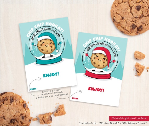 PRINTABLE Christmas Cookie Gift Card Holder for Teacher Christmas Gifts ...