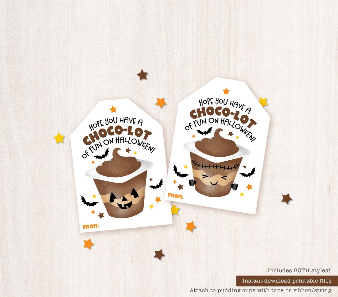 Printable Halloween Tags Pudding Tags School Lunch Notes Halloween ...
