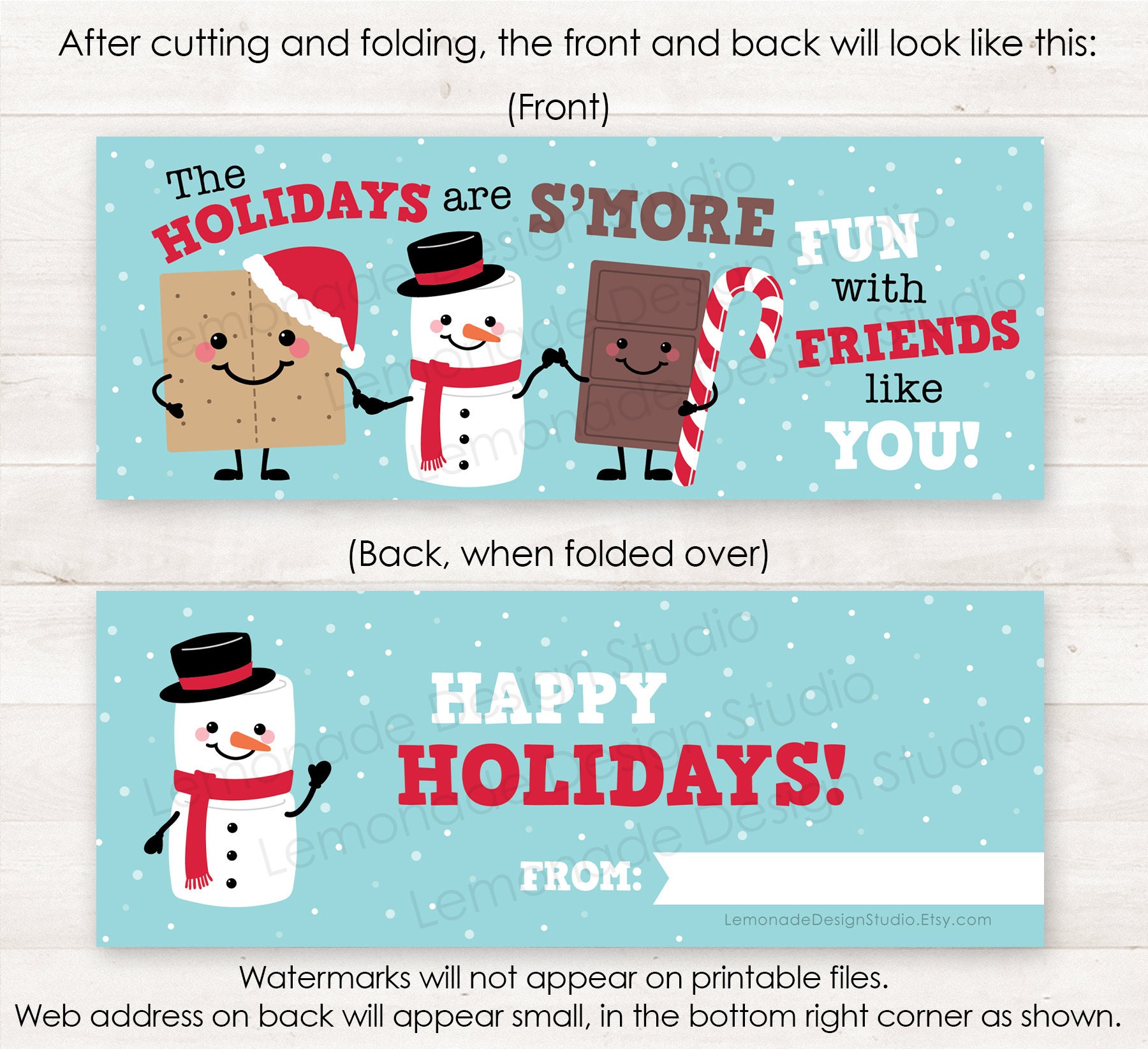 PRINTABLE Holiday Favor Tags Christmas Treat Tags Christmas | Etsy