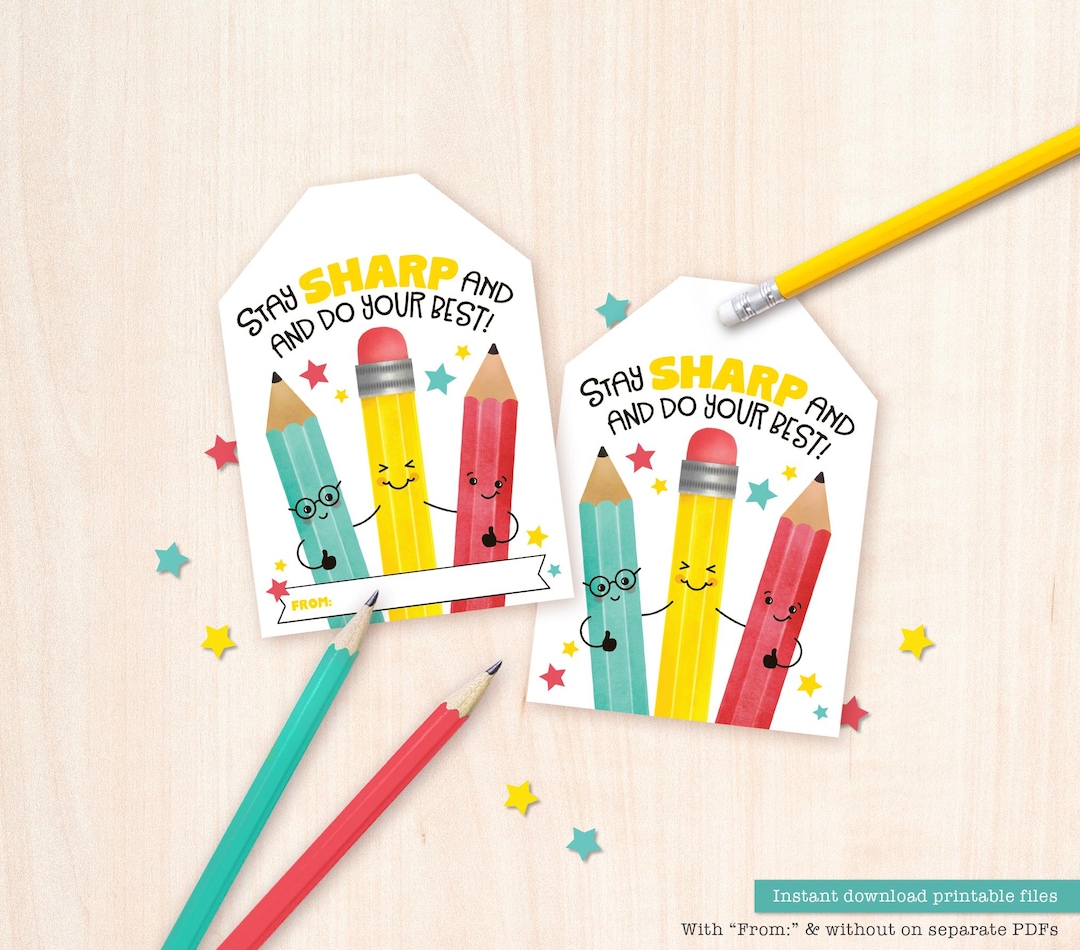 Printable Testing Day Pencil Tags for Students Good Luck Gift State ...