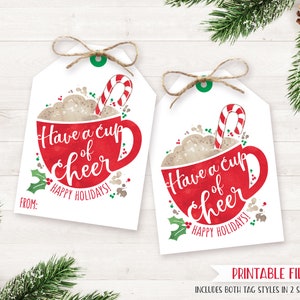 PRINTABLE Holiday Coffee Gift Tags, Teacher Gift Tags Teacher Christmas ...
