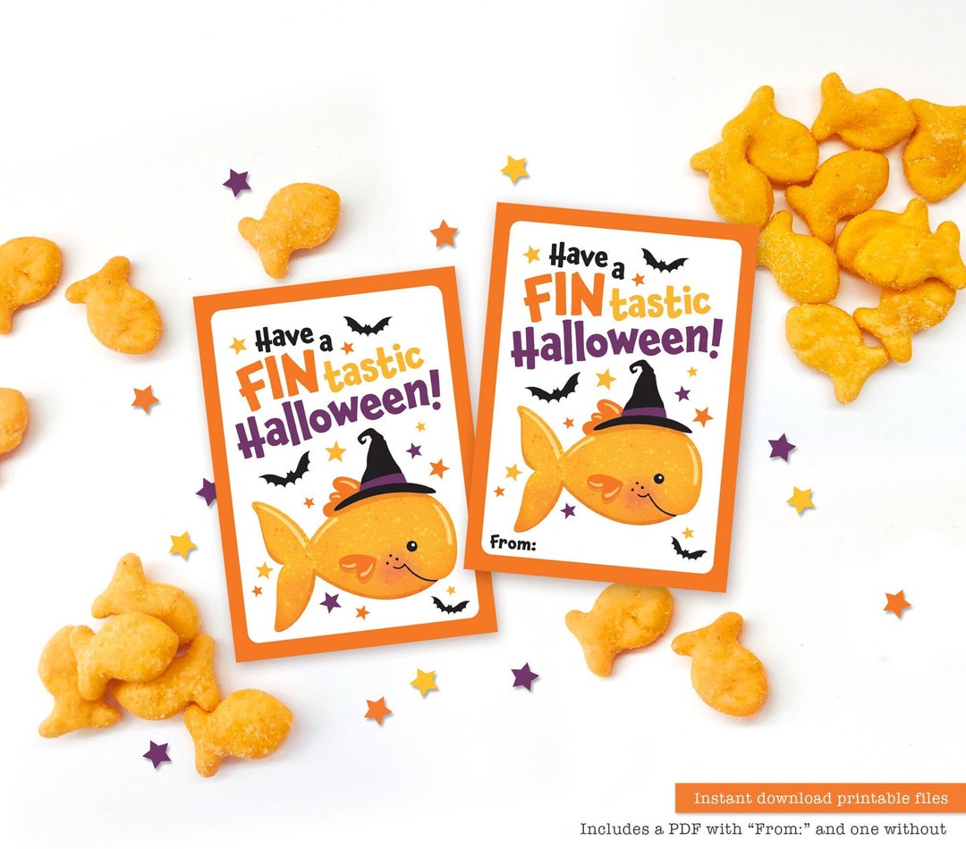 Printable Halloween Tags Trick or Treat Bag Goldfish Tags Halloween ...