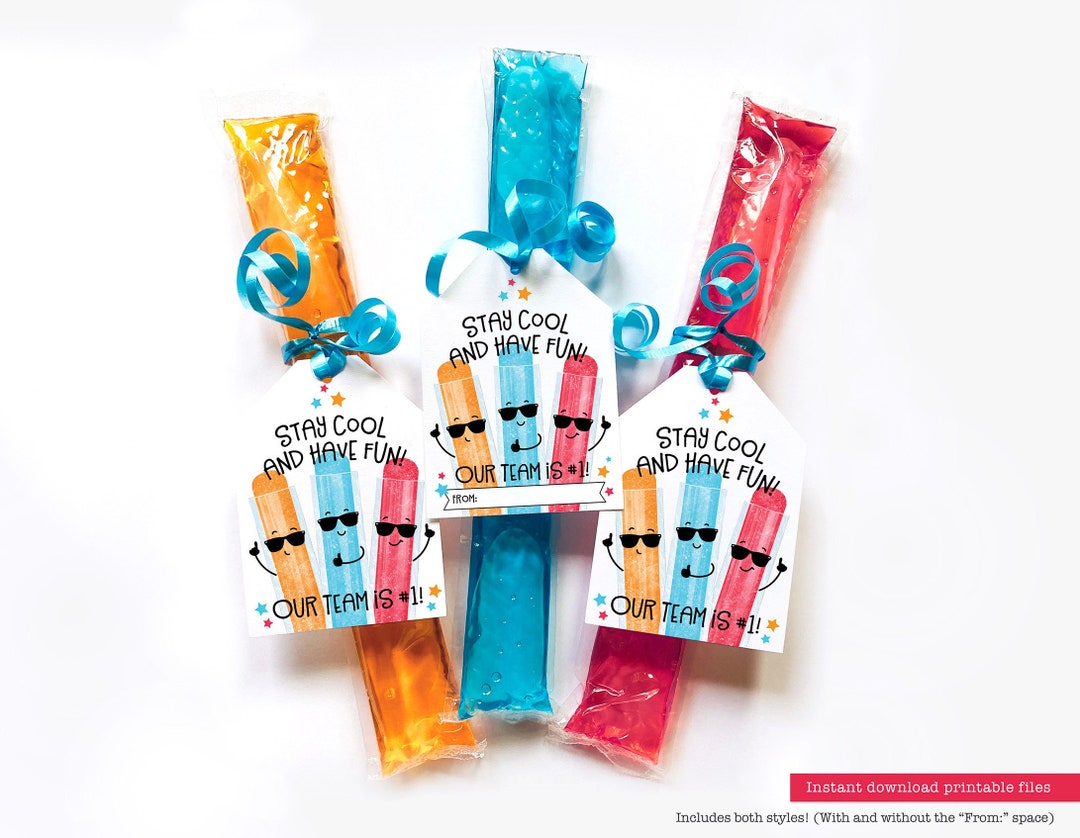 Printable Team Freeze Pop Ice Popsicle Treat Tag Game Day Snack Tag ...