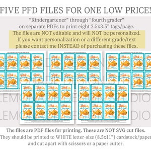 O Fish Ally Kindergarten - 4th Grade Goldfish Tags Printable Last Day ...