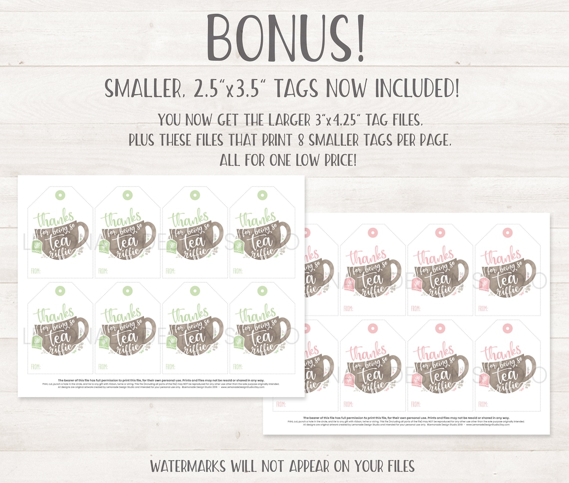 PRINTABLE Teacher Gift Tags Teacher Appreciation Tea Gift - Etsy
