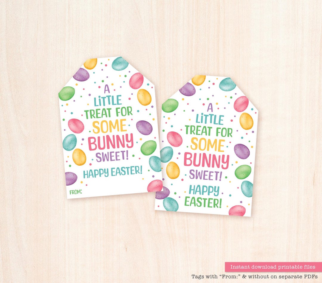 Printable Easter Treat Tag for Classrooms or Teachers, Easter Baskets ...