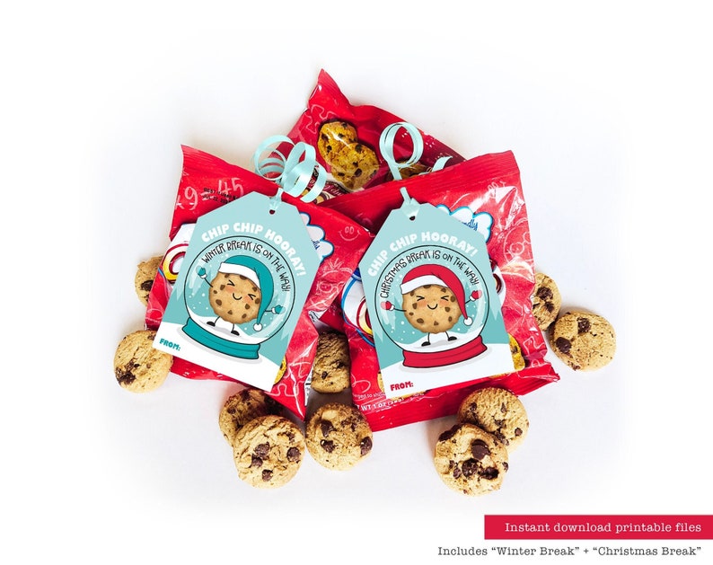 Printable Christmas Cookie Tags Classroom Treat Bag Holiday - Etsy