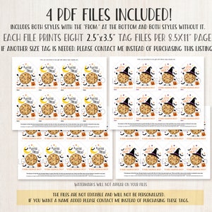 Printable Halloween Tags Cookie Tags Halloween Classroom Trick or ...