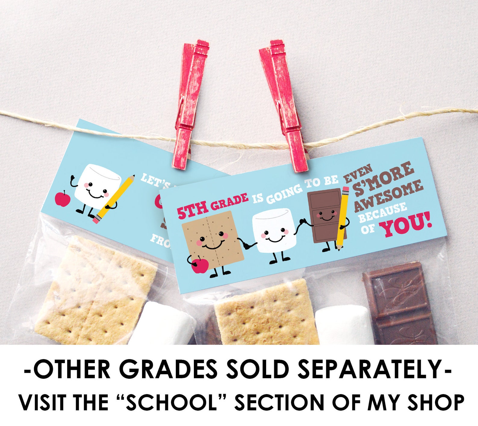Back to School Gift for Students Printable Smores Tags First - Etsy