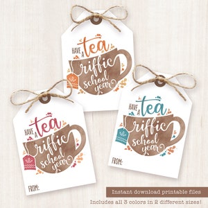 Back to School Teacher Gifts Printable First Day of School Gift Tag ...