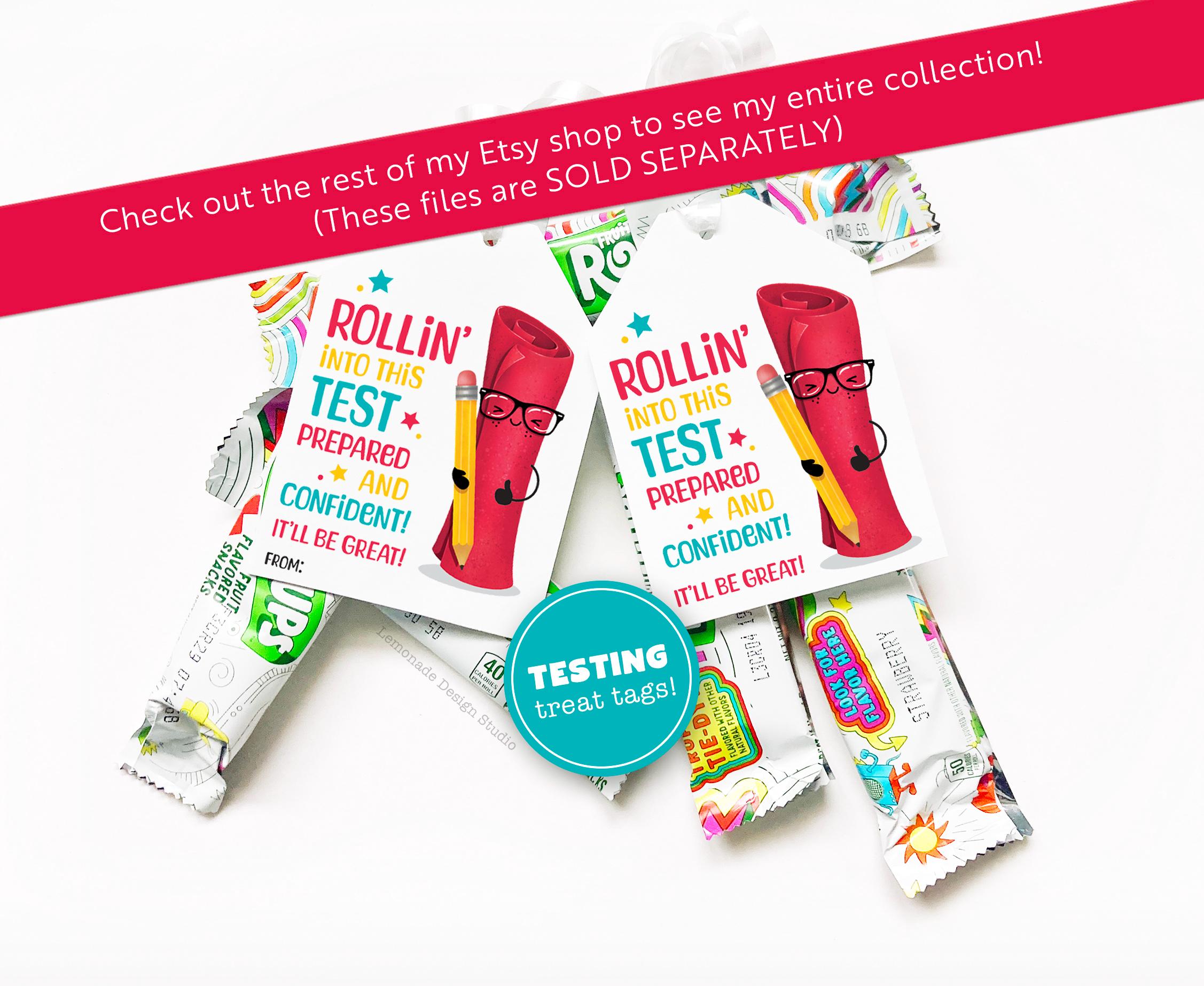 Printable Testing Day Snack Tag Classroom Treat Tag Crispy Rice Treats ...