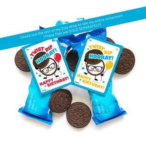 Printable Cookie Birthday Treat Tag Classroom Treat Bag Tag Chocolate ...