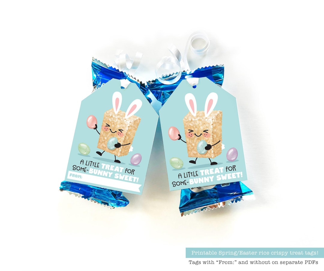 Printable Spring or Easter Treat Tag Crispy Rice Treats Printable for ...