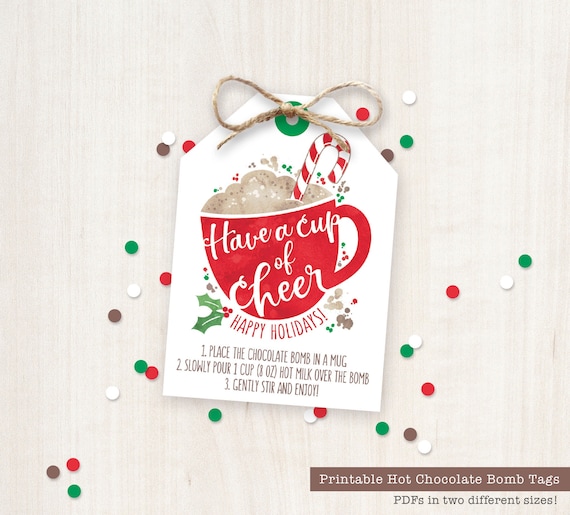 Hot Chocolate Bomb Tags Printable Hot Cocoa Bomb Instructions Printable ...