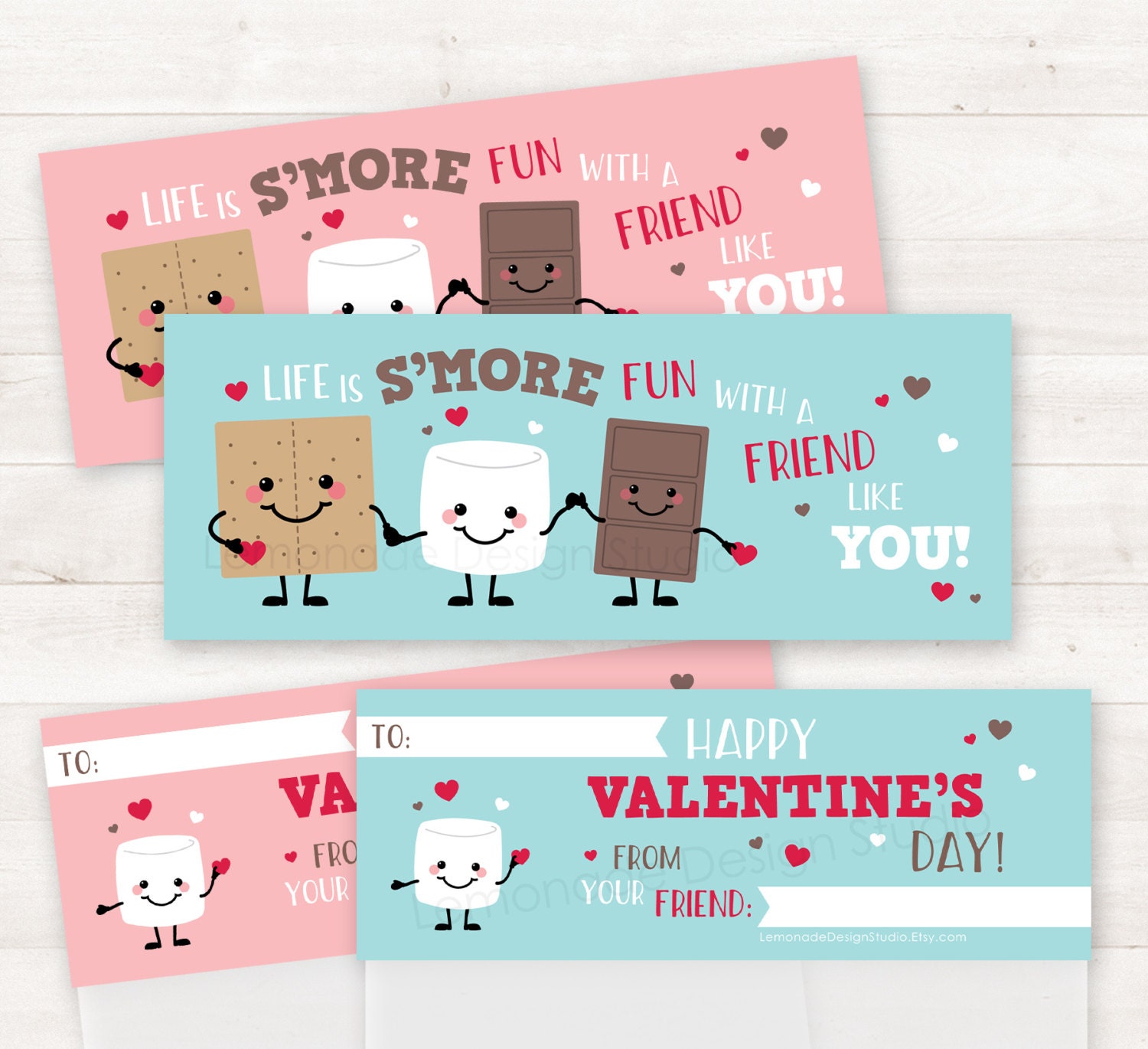 PRINTABLE Smores Valentines Day Kid Gifts for School - Etsy UK