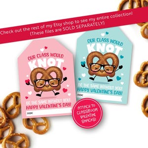 Classroom Valentines FROM TEACHER for Student Printable Valentine Tags ...